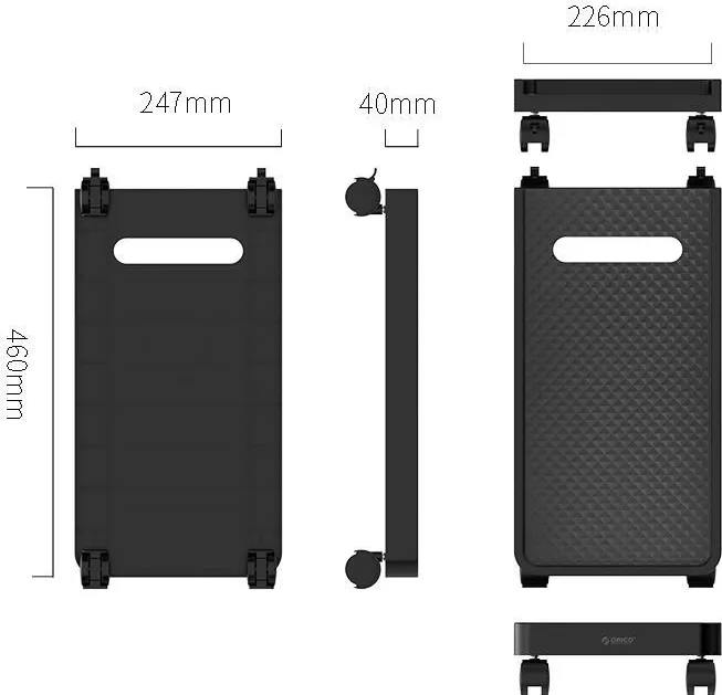 Suport unitate PC cu roti Orico CPB2 Negru cpb2-bk - cel.ro