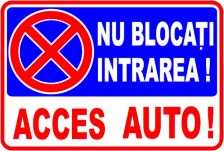 Indicator PVC A4 - Nu blocati intrarea acces auto IG52A4PVC