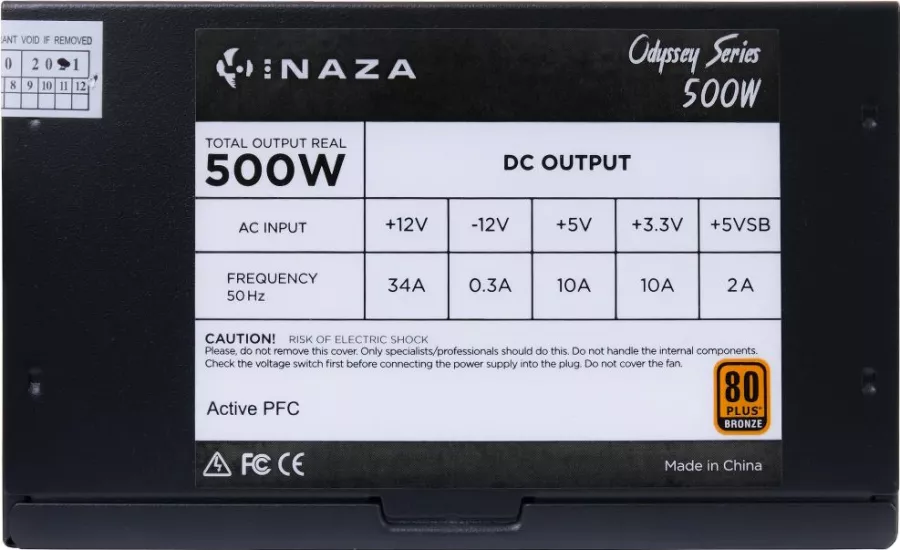 Sursa Inaza Odyssey 500W 80 PLUS Bronze inz-odyssey500 - cel.ro