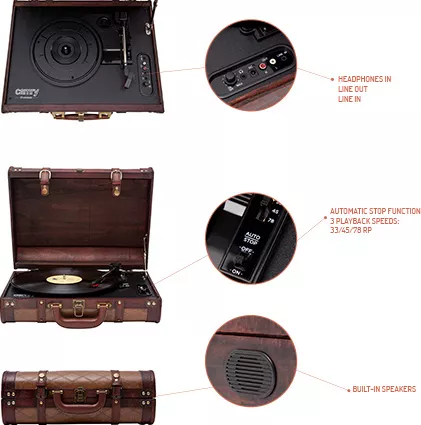 Pick up cu aspect retro vintage in valiza 3 viteze redare aux in boxe ...