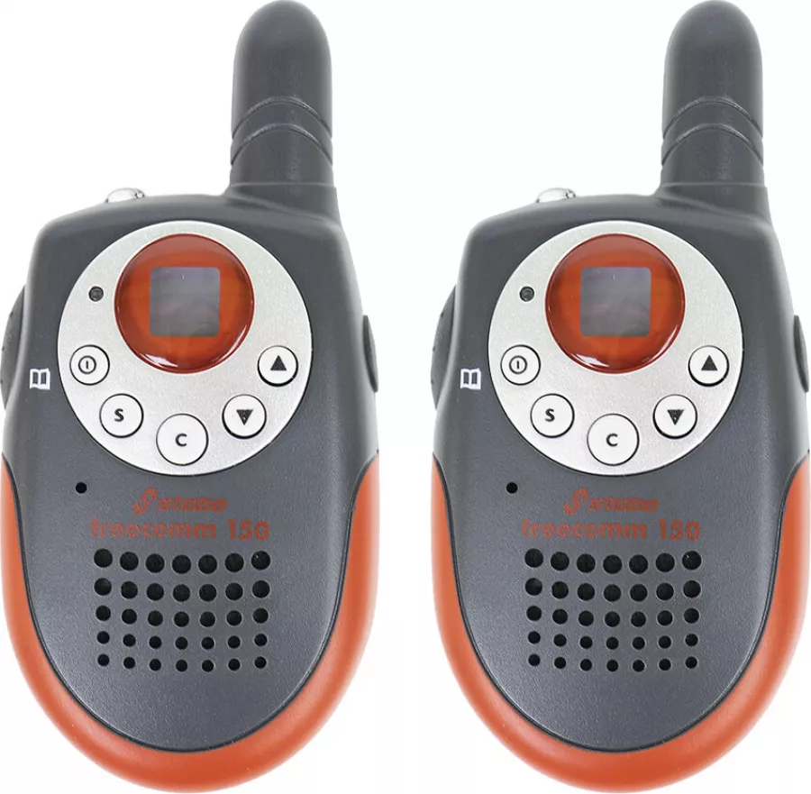 Statie radio PMR portabila Stabo Freecomm 150 8 canale 2buc Negru Rosu ...