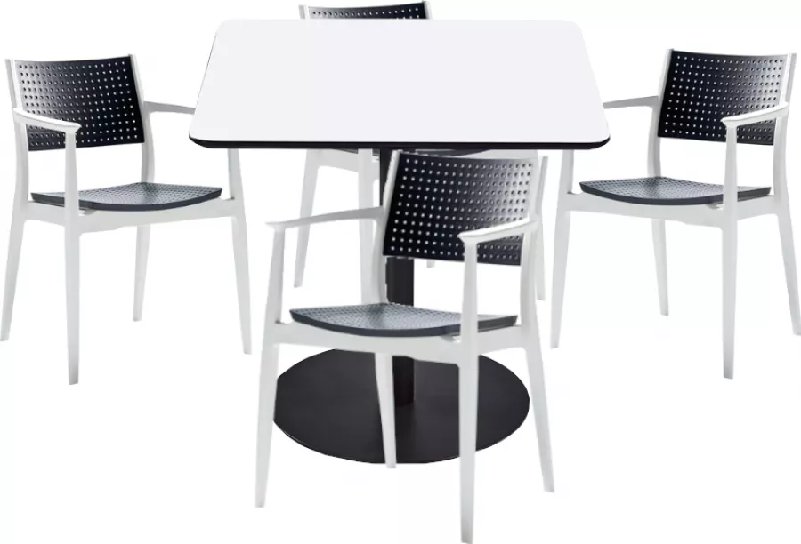 Set mobilier dining bucatarie RAKI masa patrata cu blat MDF melaminat ...