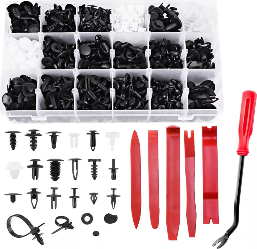 Set 715 Piese Cleme de Fixare Clipsuri Auto cu instrumente de demontare ...