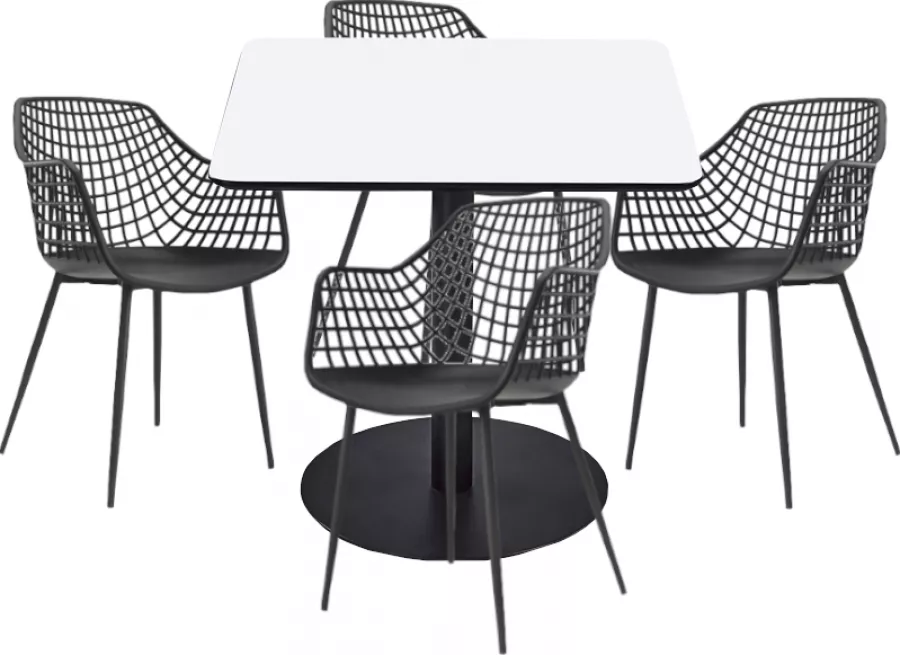 Set mobilier dining bucatarie RAKI masa patrata cu blat MDF melaminat ...