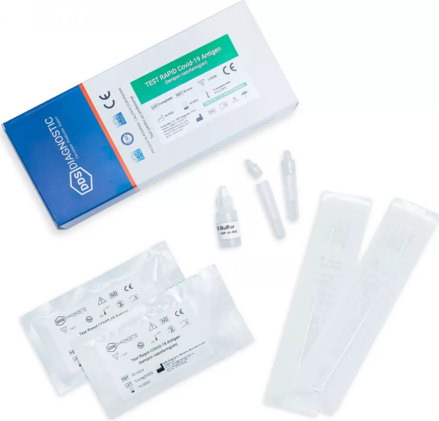 KIT x 2 Teste Rapide Antigen COVID-19 tampon nazofaringian DDSANTIGEN ...
