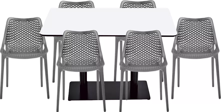 Set mobilier dining bucatarie RAKI masa dreptunghiulara cu blat MDF ...
