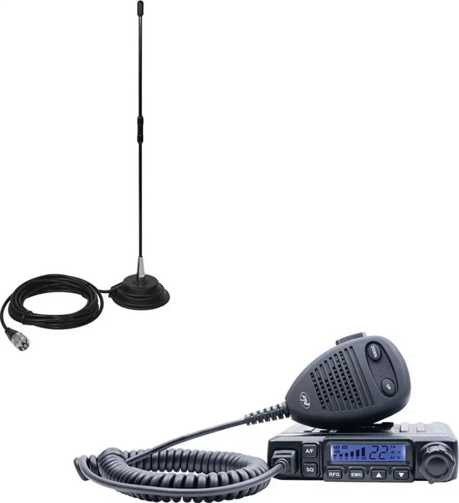 Statie radio CB PNI Escort HP 6500 ASQ + Antena CB PNI Extra 40