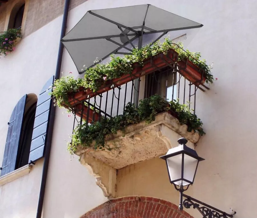 Umbrela balcon/terasa semirotunda gri 270 cm | GAO5354