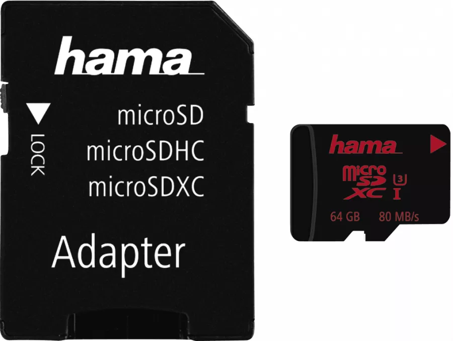 Card Memorie Hama MicroSDXC 64 GB UHS Speed Class 3 UHS-I Adaptor Negru