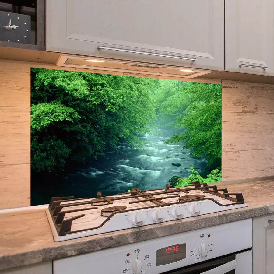 Panou antistropi bucatarie sticla securizata model Parau de munte ...