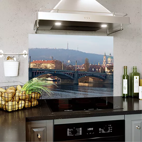 Panou bucatarie protectie plita aragaz antistropire print UV model ...