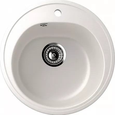 Chiuveta rotunda de bucatarie Ulgran U-101-331 Alb-Crem Compozit 4wg_1244 - cel.ro