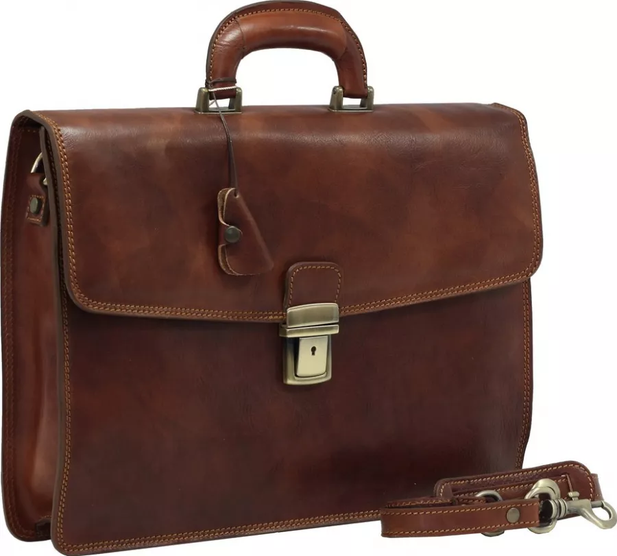 Geanta laptop din piele naturala vachetta coniac FLS136A FLS136A - cel.ro