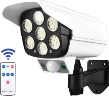 Camera falsa cu panou solar 77 LED senzor de miscare lampa solara ...