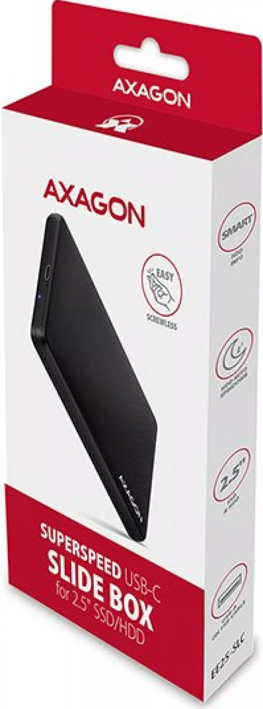 Rack HDD Axagon EE25-SLC USB-C 3.2 Gen1 SATA 2.5Inch Negru ee25-slc ...