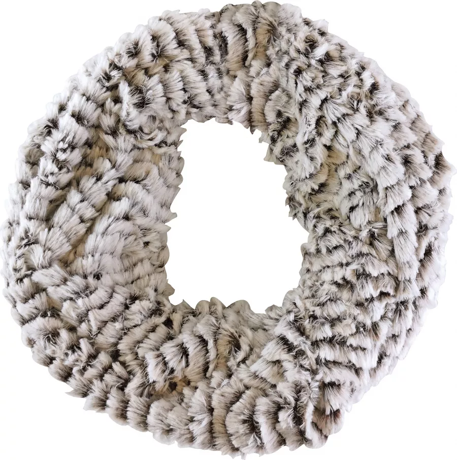 Fular circular de dama blanita alb/maro GL456 la CEL.ro