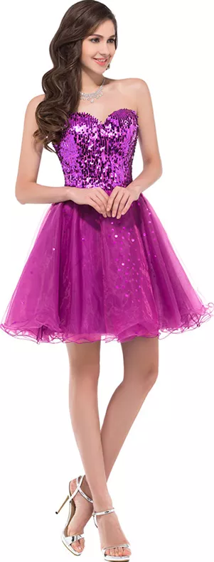 Rochie mov cu paiete COD RK14 marimea 40 L RK1440 - cel.ro