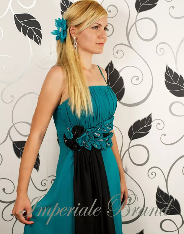 Rochie de seara turcoaz COD RS02 marimea 40 rs0238 - cel.ro