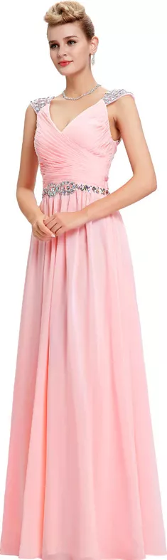 Rochie Emma roz pal R89 marimea 40 L r8940 - cel.ro