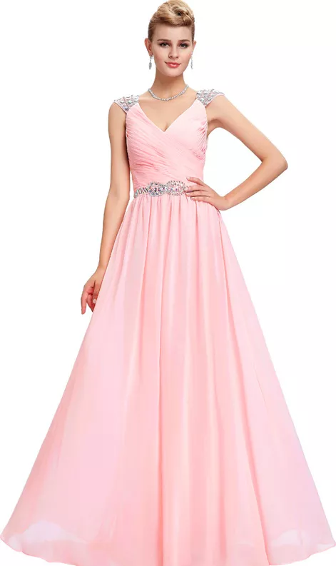 Rochie Emma roz pal R89 marimea 42 XL r8942 - cel.ro