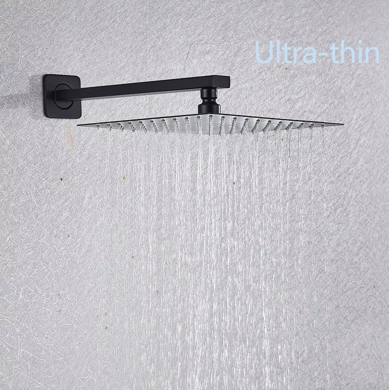 Set de dus incastrat Padova cu para patrata de 30cm negru mat cu 2 ...