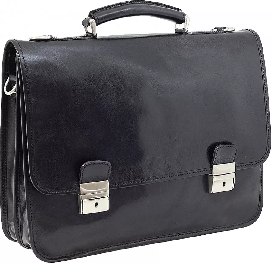 Servieta neagra pentru barbati Suveran din piele naturala vacchetta 4013 4013 - cel.ro