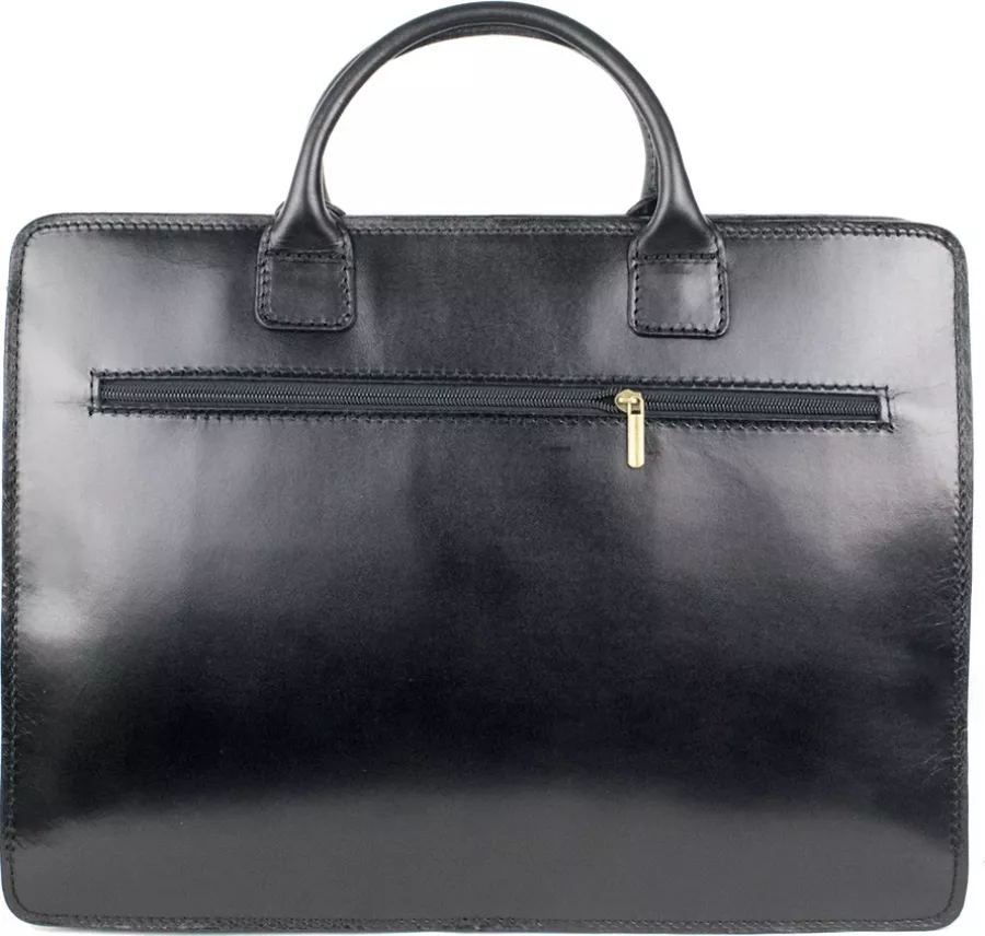 Servieta office din piele naturala neagra hm_11 - cel.ro