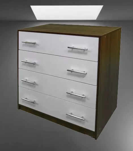 Comoda 4 sertare Nuc + Alb 80x45x85 cm la CEL.ro
