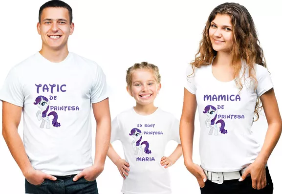 Set Tricouri Personalizate Aniversare Bumbac Unicorn Printesa simple ...