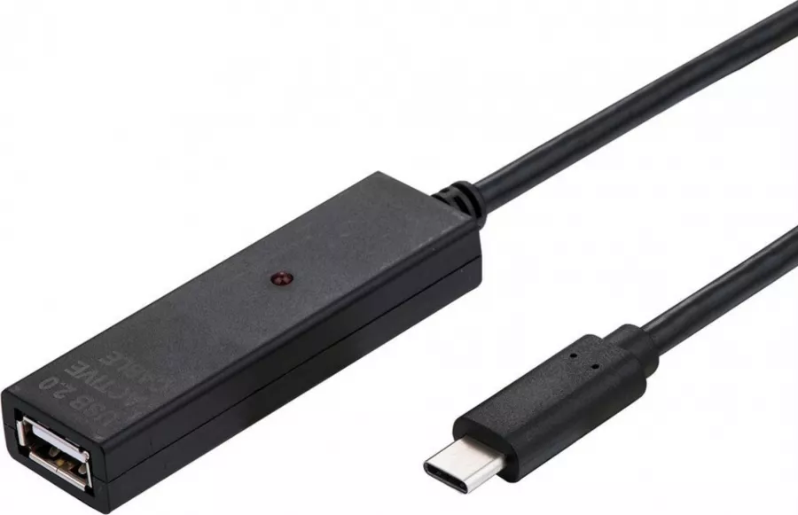 Cablu activ USB-C 2.0 la USB-A T-M 10m Negru Value 12.99.1112