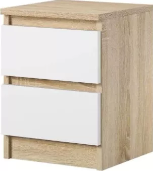 Noptiera 2 sertare stejar alb 40 x 40 x 35 cm GL0264 - cel.ro