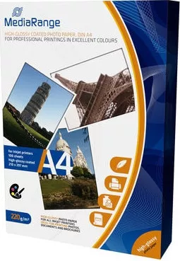 Hartie foto MEDIARANGE Lucioasa 220g/m2 A4 100 coli MRINK103 - cel.ro