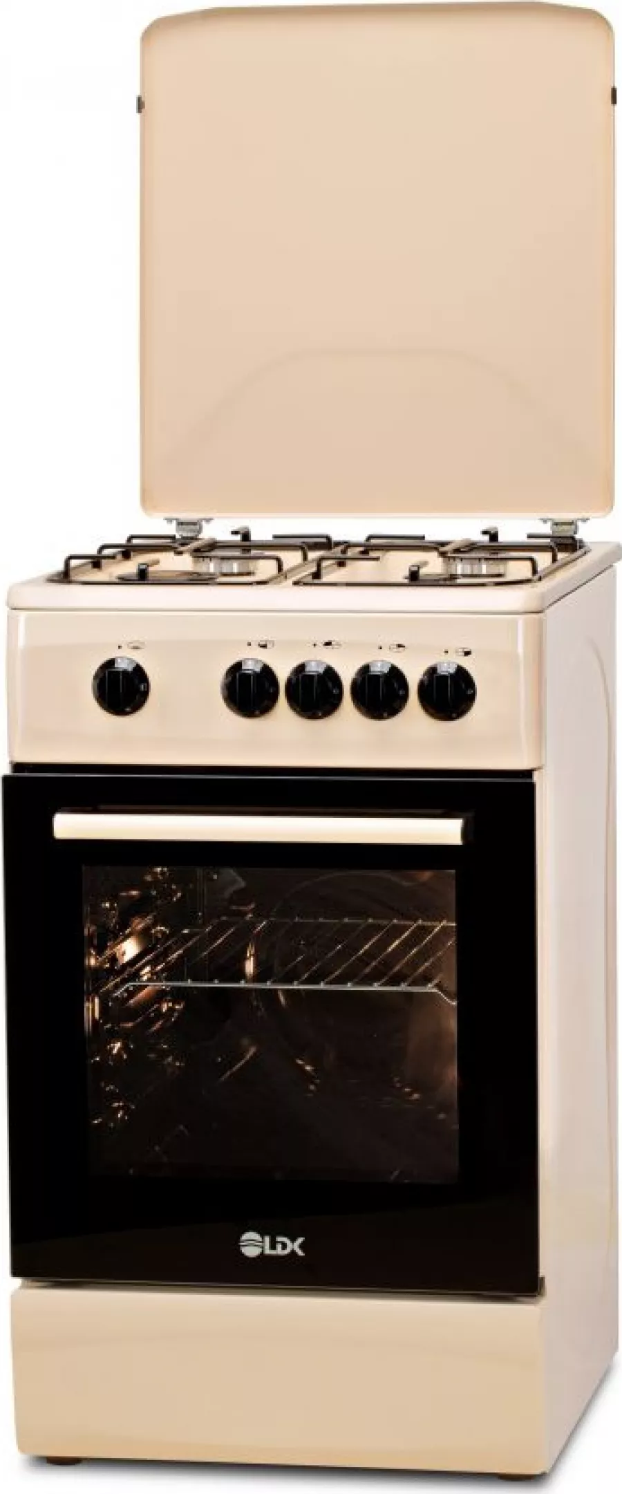 Aragaz LDK 5060 Crem RMV LPG 4 arzatoare 46 L Cuptor gaz Gratare email - cel.ro