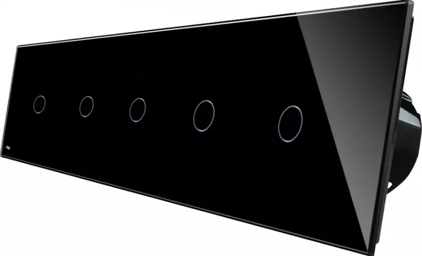 Intrerupator cu touch Livolo din sticla cu 5 intrerupatoare simple ...