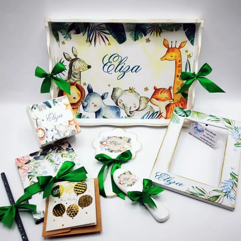 Set Tavita Mot / Turta 9 piese Jungle simple - cel.ro