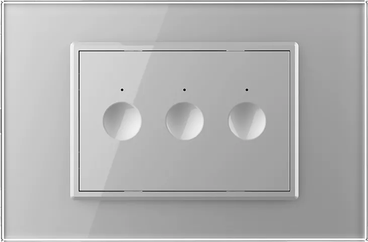 Intrerupator triplu cap scara-cap cruce Livolo touch rama din sticla ...