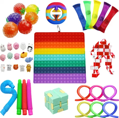Set 40 Jucarii Zenuk and reg - Sensory Toys Pop It XXL Patrat Monkey ...