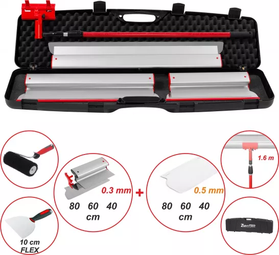 KIT Gletiere Profesionale Premium ZuperPRO cu Lame Suplimentare 0.5 mm ...