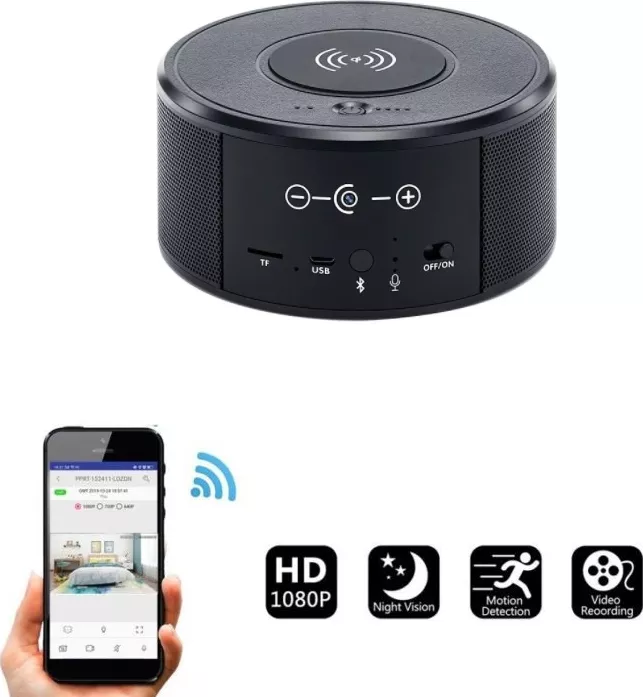 Boxa bluetooth/Statie incarcare cu Camera Ascunsa Full HD SY-027IR la ...