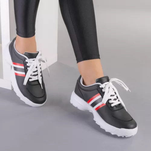 Pantofi sport dama Cartel Safir 38EU negru cu alb - cel.ro