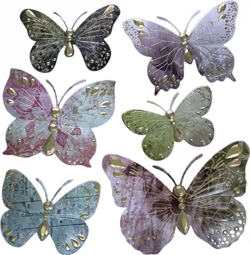 Sticker de perete cu 6 Fluturi multicolori decor obiecte JMB-BBL2906 ...
