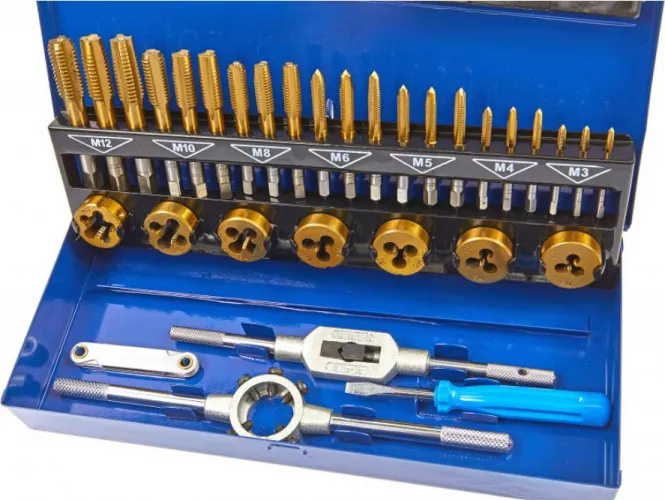 Trusa filiere si tarozi HBM M3- M12 32 piese la CEL.ro