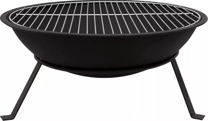 Vatra de foc cu grill 55 x 26 cm negru otel WFB50 WFB50 - cel.ro