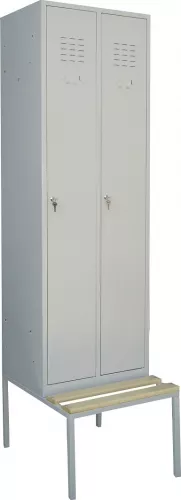 Vestiar metalic cu bancuta si 2 usi imbracaminte L600xA700xH2200 mm B4U ...