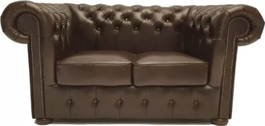 Canapea Chesterfield Class Piele 2 locuri Cloudy Maro Inchis 12 ani ...