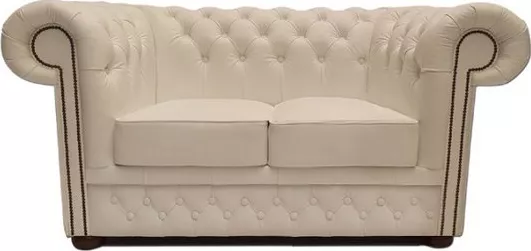 Canapea Chesterfield First Class Piele 2 locuri Alb 12 ani garantie ...