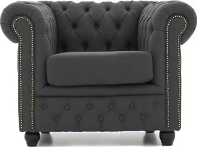 Fotoliu Chesterfield Original Material textil Gri 12 ani garantie ...
