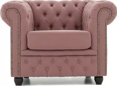 Fotoliu Chesterfield Original Material textil Roz vechi 12 ani garantie ...