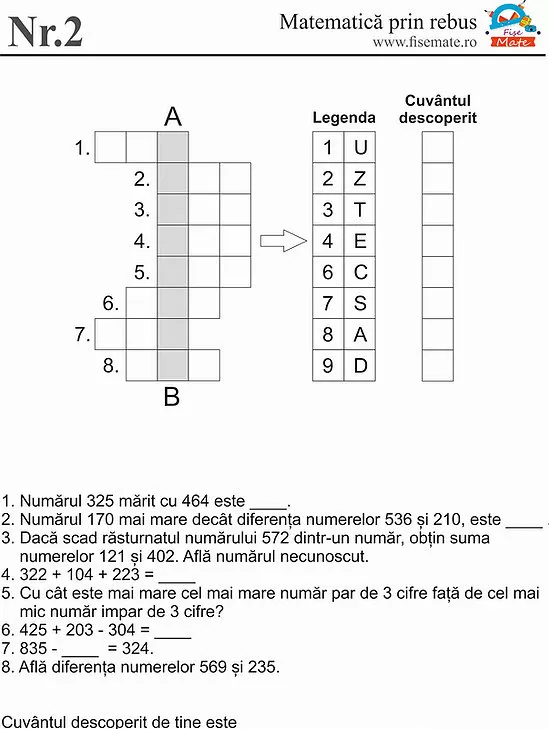 Matematica prin rebus Caiet de lucru clasa a II-a 4g8_012 - cel.ro
