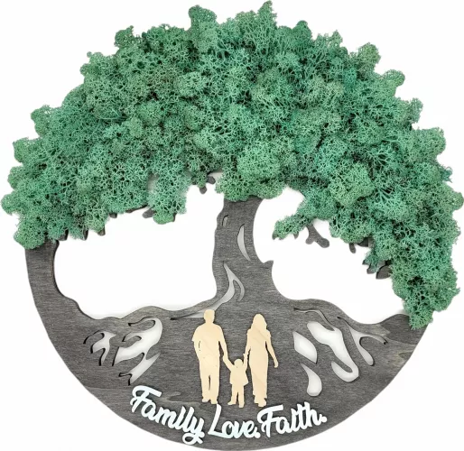 Pomul Vietii gri cu licheni stabilizati verde pacific 40x40 cm ...